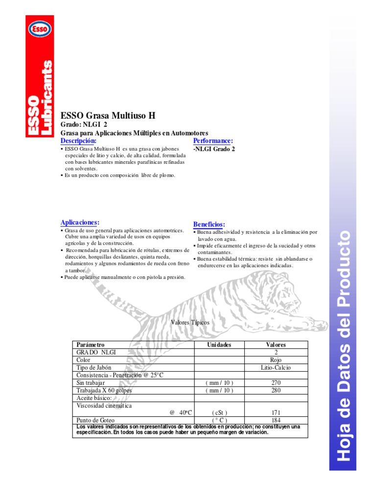 ESSO Grasa Multigrease | PDF