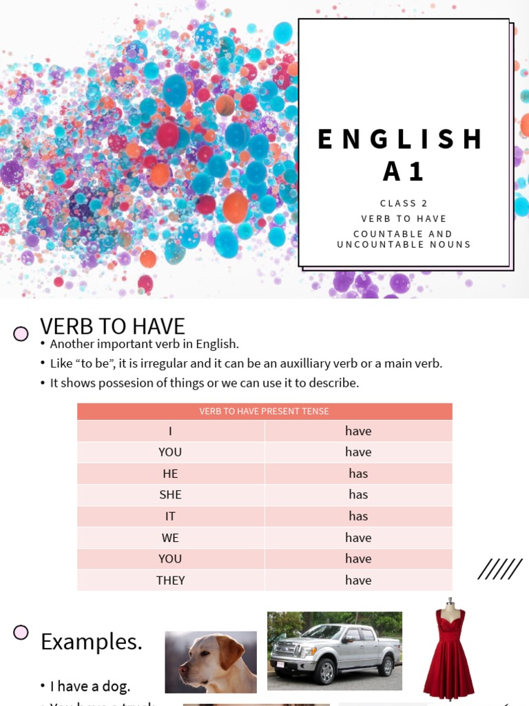 English Grammar Verb To Have Guide Pdf Verb Noun 2303