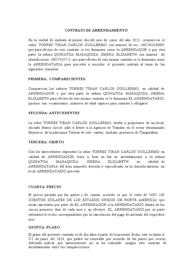 CONTRATO | PDF | Ecuador | Ley común