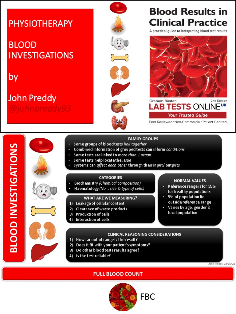 Physiotherapy Blood Investigations JP | PDF | Anemia | Vitamin B12