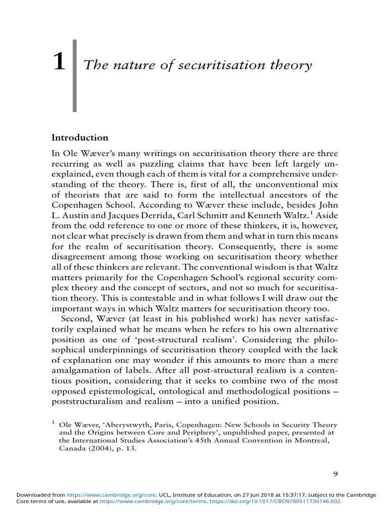The Nature of Securitisation Theory | PDF | Jacques Derrida | Theory