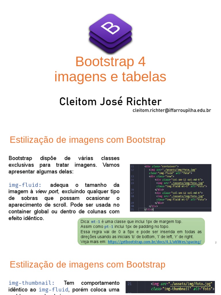 Bootstrap Img e Tabelas | PDF