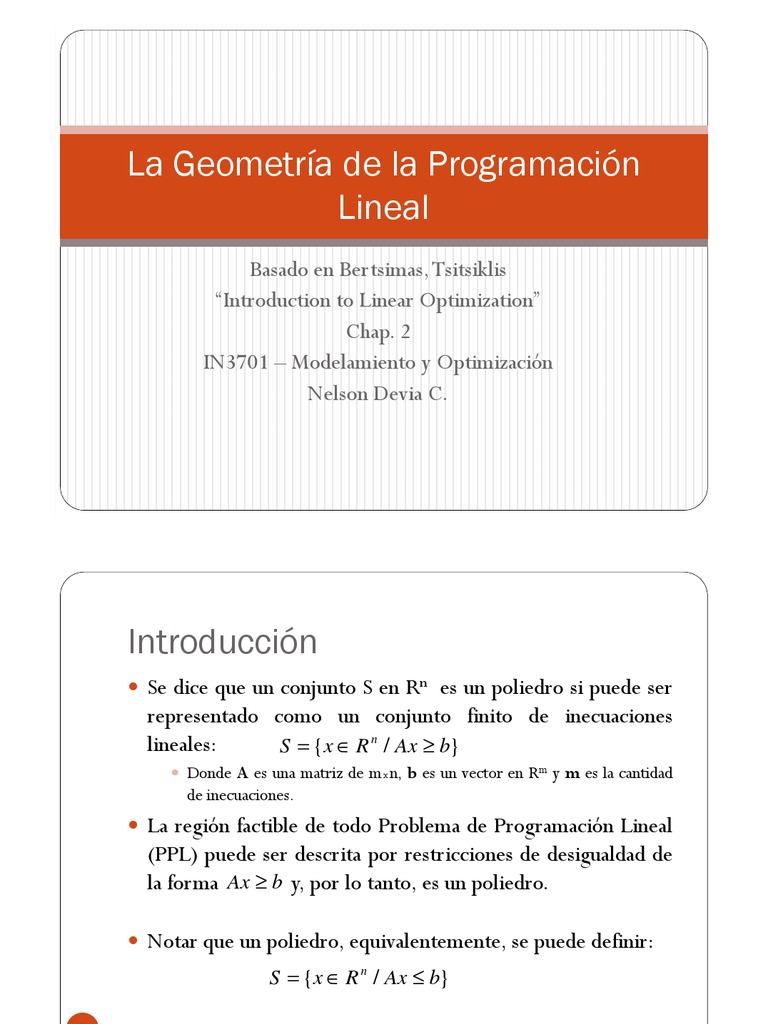 Geometria de Programacion Lineal | PDF | Conjunto convexo | Ecuaciones