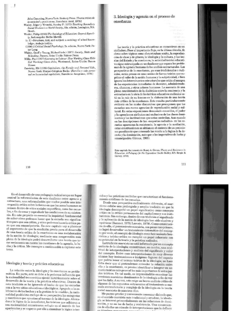 H Giroux - Pedagogia y Polit. de La Esper - Cap 3 | PDF