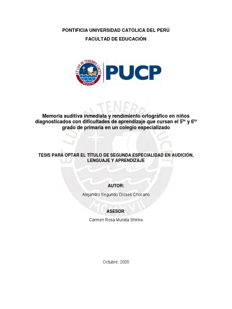 Dioses Chocano Alejandro Segundo22 | PDF | Aprendizaje | Memoria