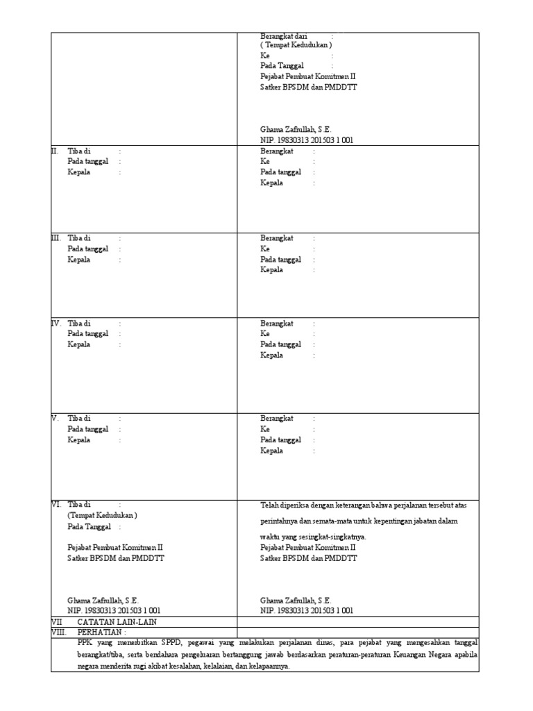 Visum SPPD Kosong | PDF