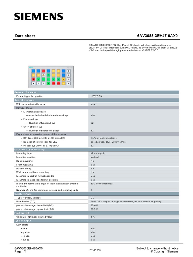 6AV36883EH470AX0 Datasheet en | PDF | Computing | Computer Engineering