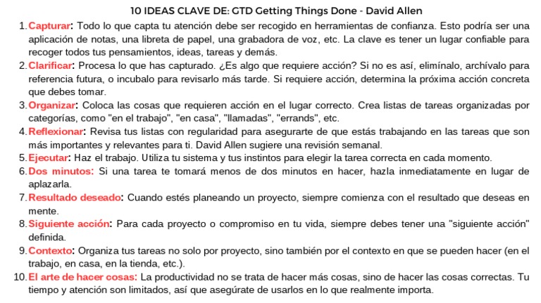 10 Ideas Clave Getting Things Done | PDF 10 Ideas Clave Getting Things Done | PDF
