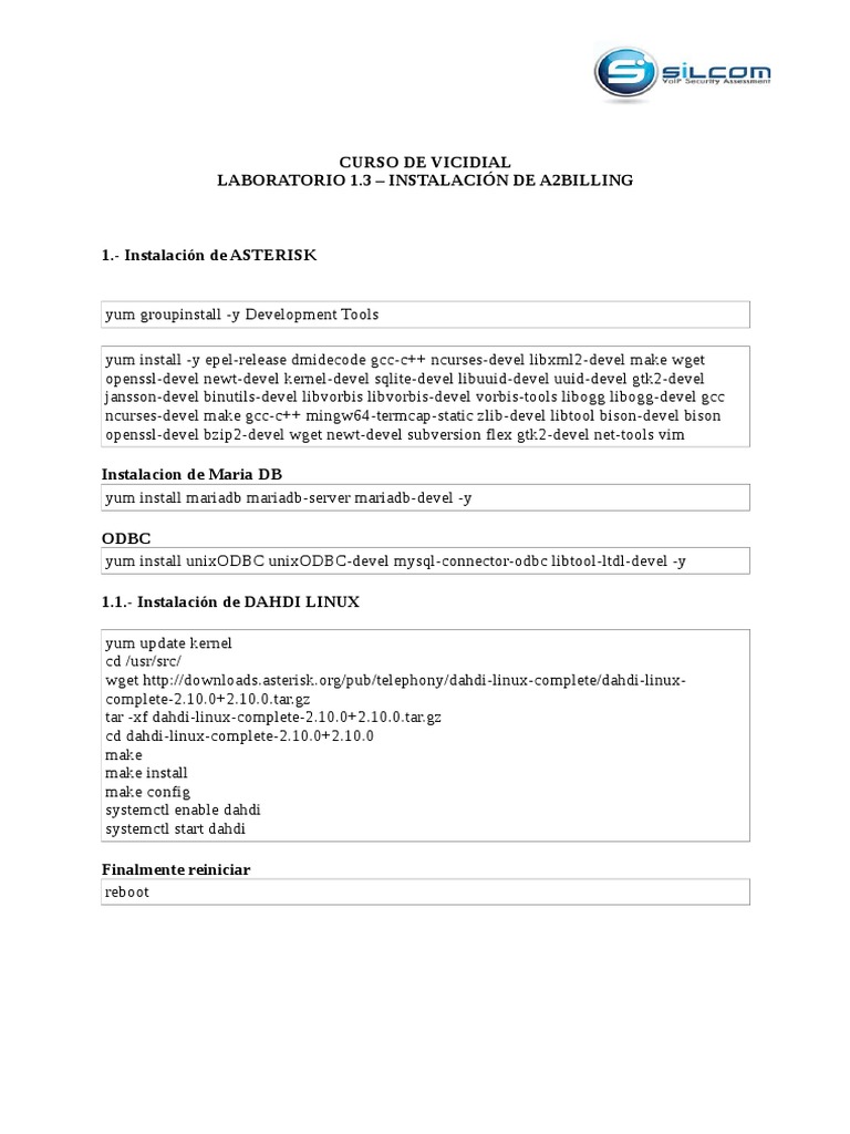Lab1 3-Instalacion A2billing | PDF | My Sql | Software Development