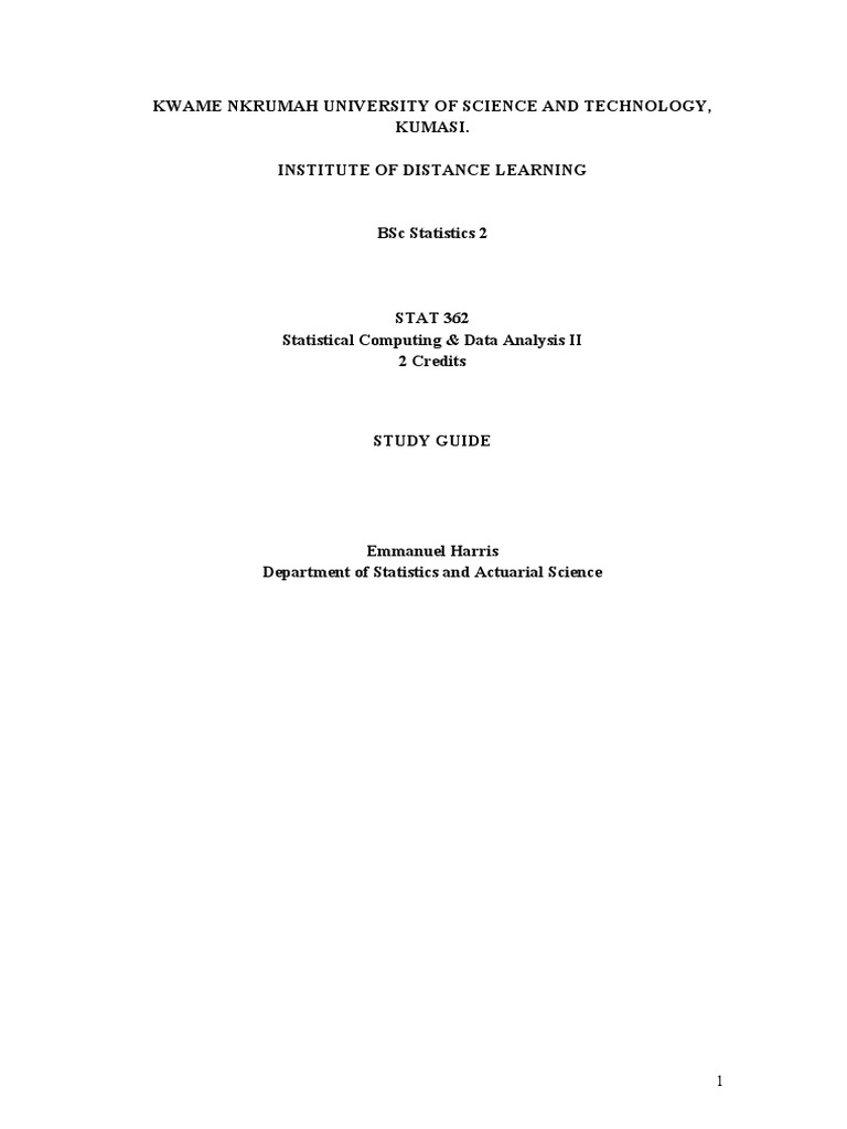 Stat 362 Study Guide | PDF | Errors And Residuals | Coefficient Of Determination