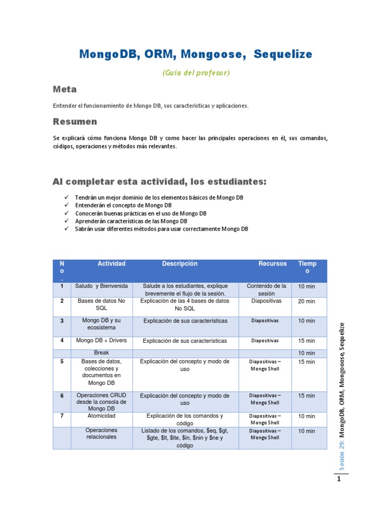 Introducción a MongoDB y ORM | PDF | Mongo Db | Bases de datos