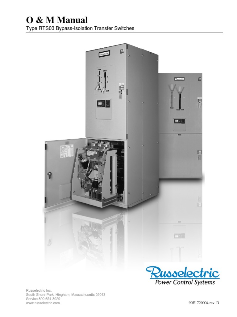 90E1720004 RTS03 Bypass Isolation Transfer Switches Rev D | PDF | Switch | Electrical Wiring