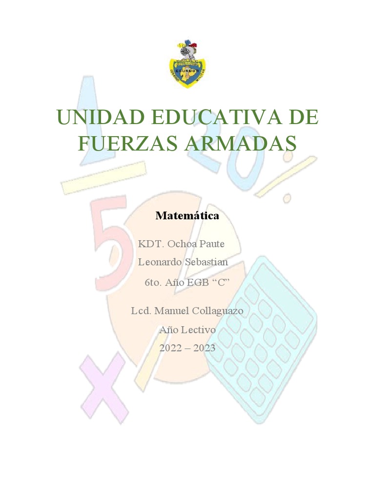 Caratula Proyecto Matematica | PDF