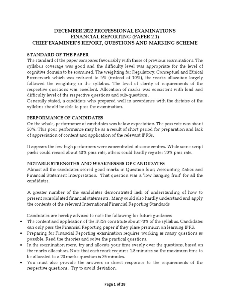 Financial Reporting Paper 2.1 Dec 2023 | PDF | Fair Value | Book Value
