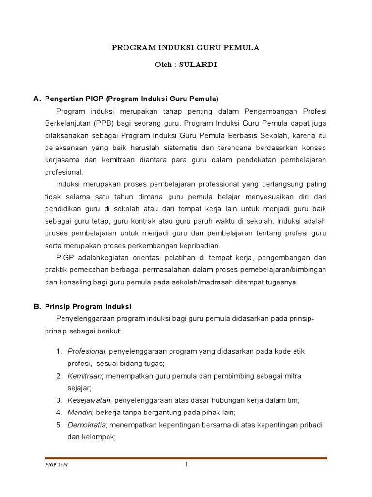 Program Induksi Guru Pemula | PDF
