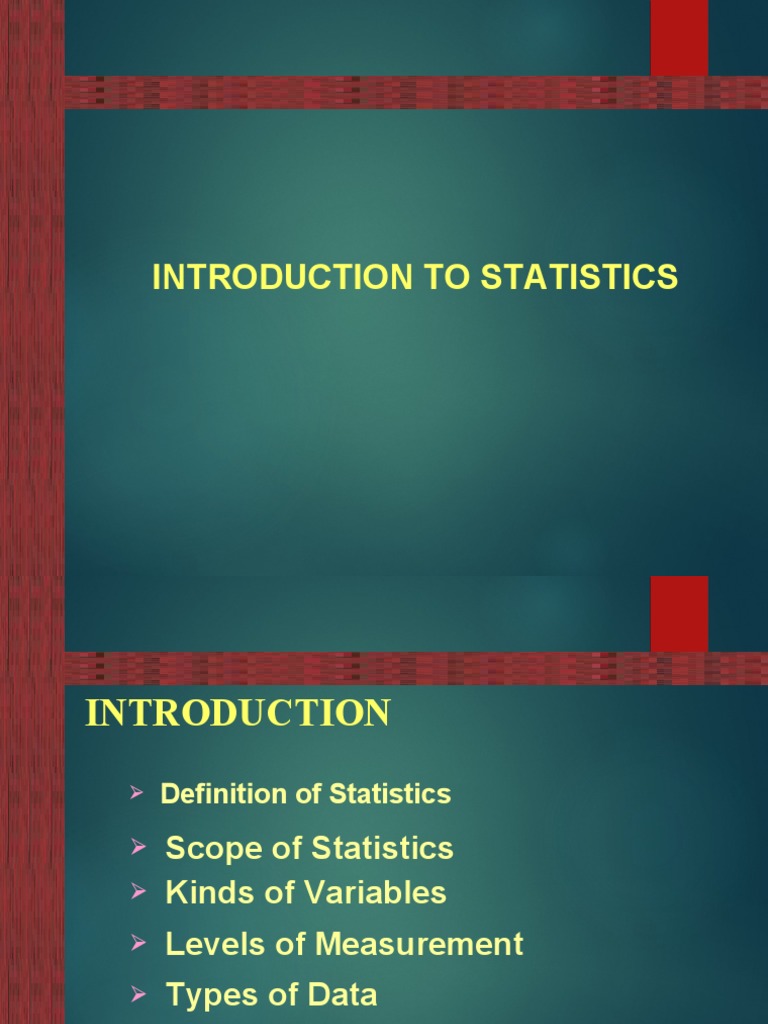 Introduction | PDF | Level Of Measurement | Statistics