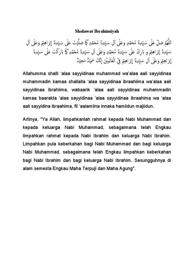 Sholawat Ibrahimiyah | PDF