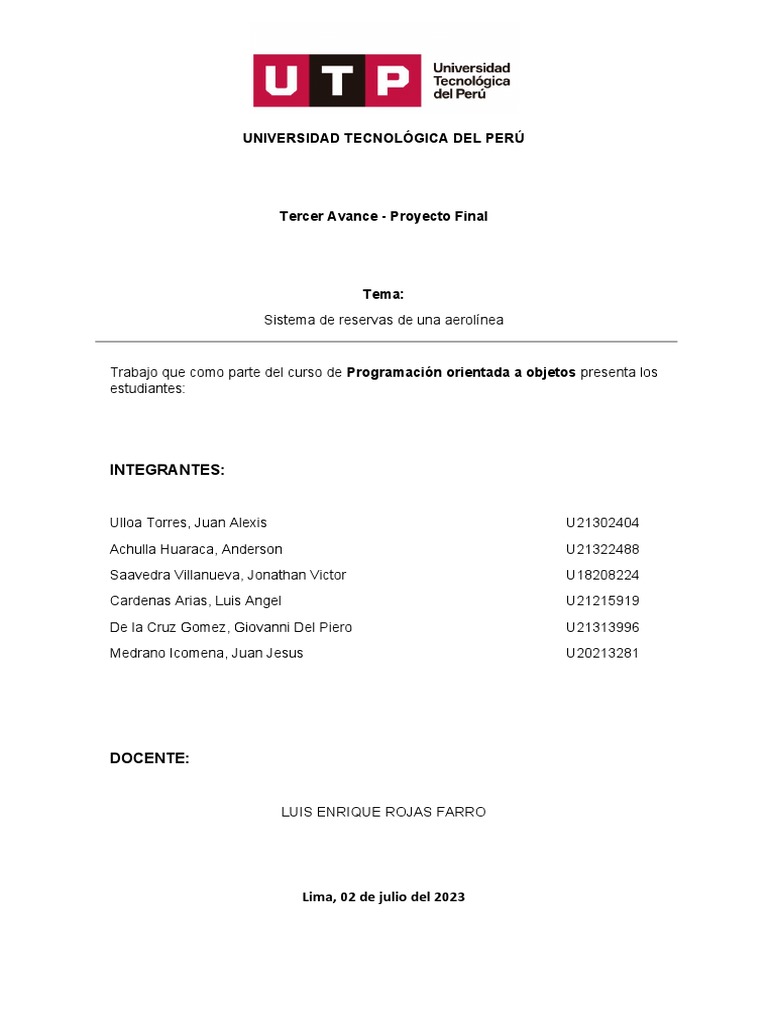 3er Avance Proyecto Final Poo | PDF | Usuario (informática) | Lenguaje ... 3er Avance Proyecto Final Poo | PDF | Usuario (informática) | Lenguaje ...