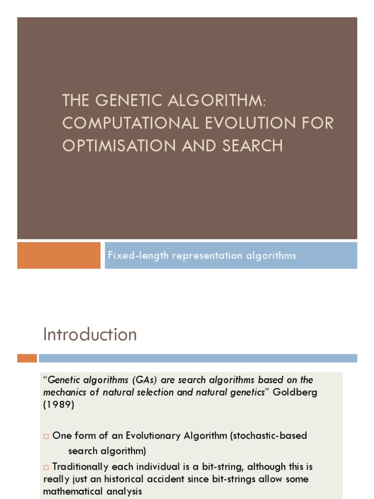 GA Part 1 Slides | PDF | Fitness (Biology) | Natural Selection