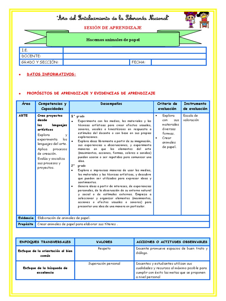 Iii - E8 S2 Sesion D5 Arte Hacemos Animales de Papel | PDF ... Iii - E8 S2 Sesion D5 Arte Hacemos Animales de Papel | PDF ...