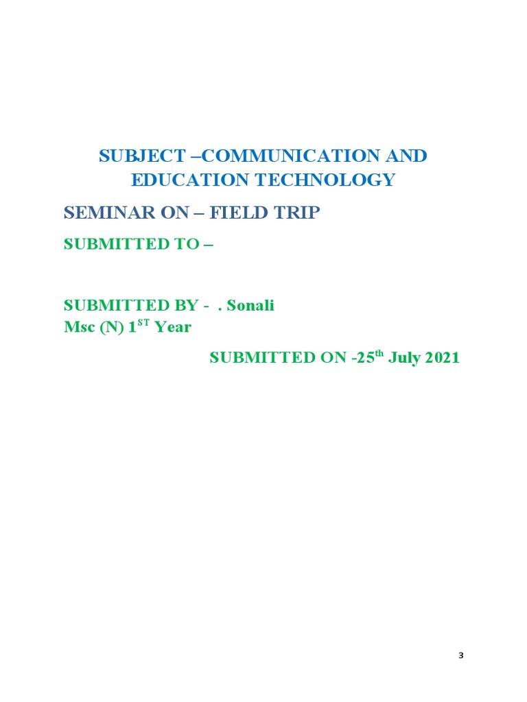 Field Trip | Download Free PDF | Learning | Experience