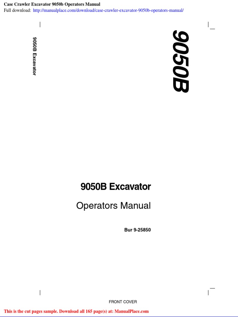 Case Crawler Excavator 9050b Operators Manual | PDF | Personal Protective Equipment ...