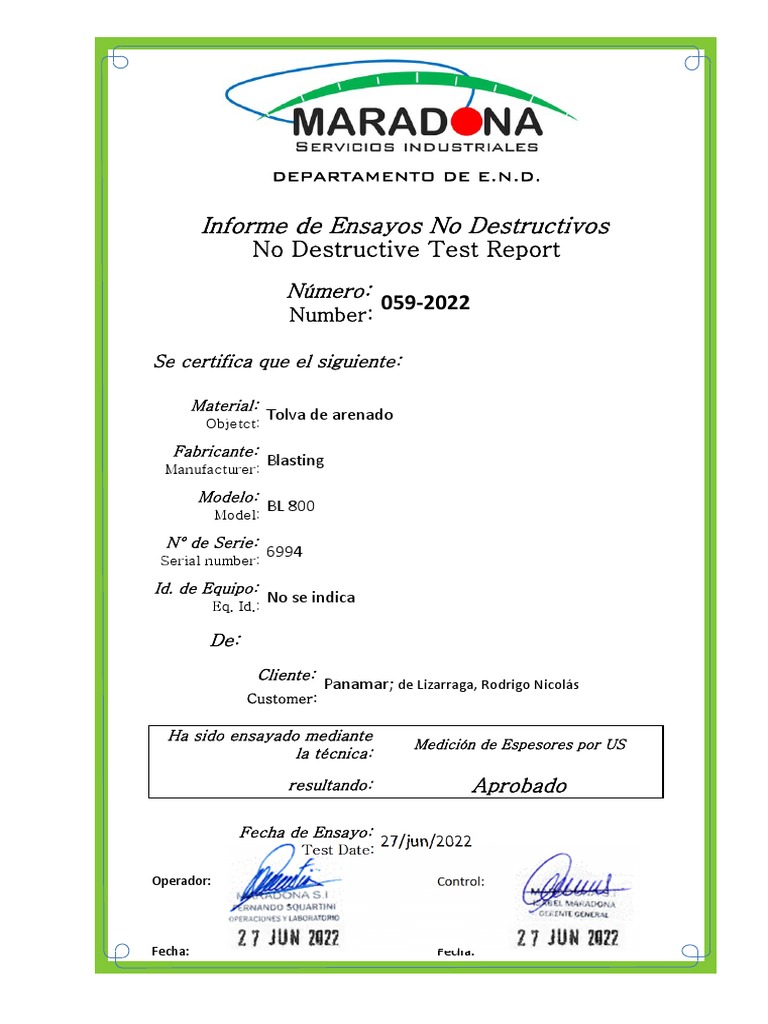 059-2022 - Tolva de Arenado Blasting BL800 - Panamar | PDF