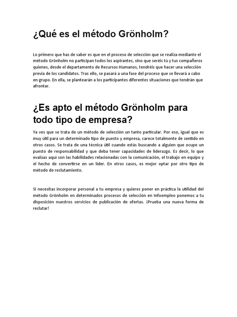 Método Grönholm | PDF