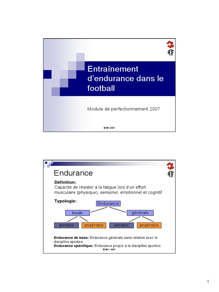 Entraînement d'endurance au football | PDF