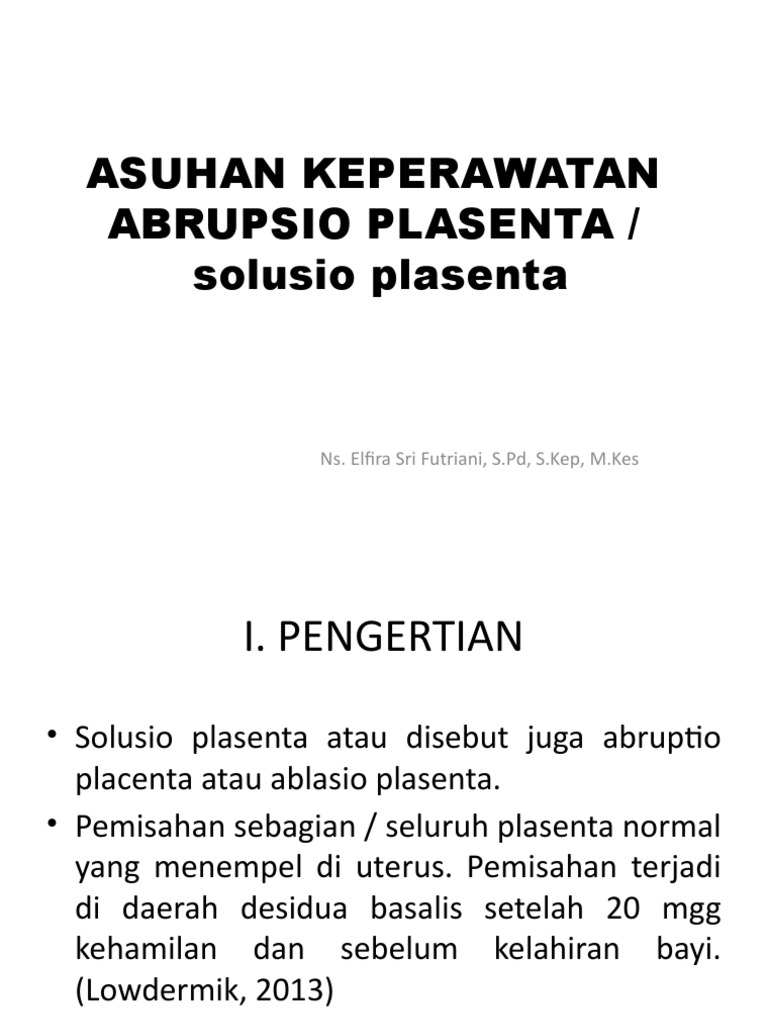 Askep Solusio PLASENTA | PDF