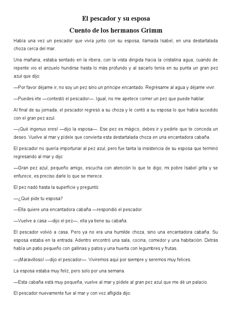 El Pescador y Su Esposa | PDF