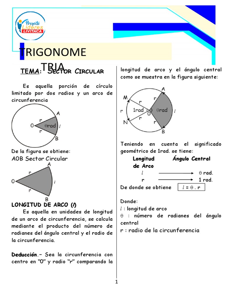 Sector Circular | PDF | Triángulo | Geometría triangular