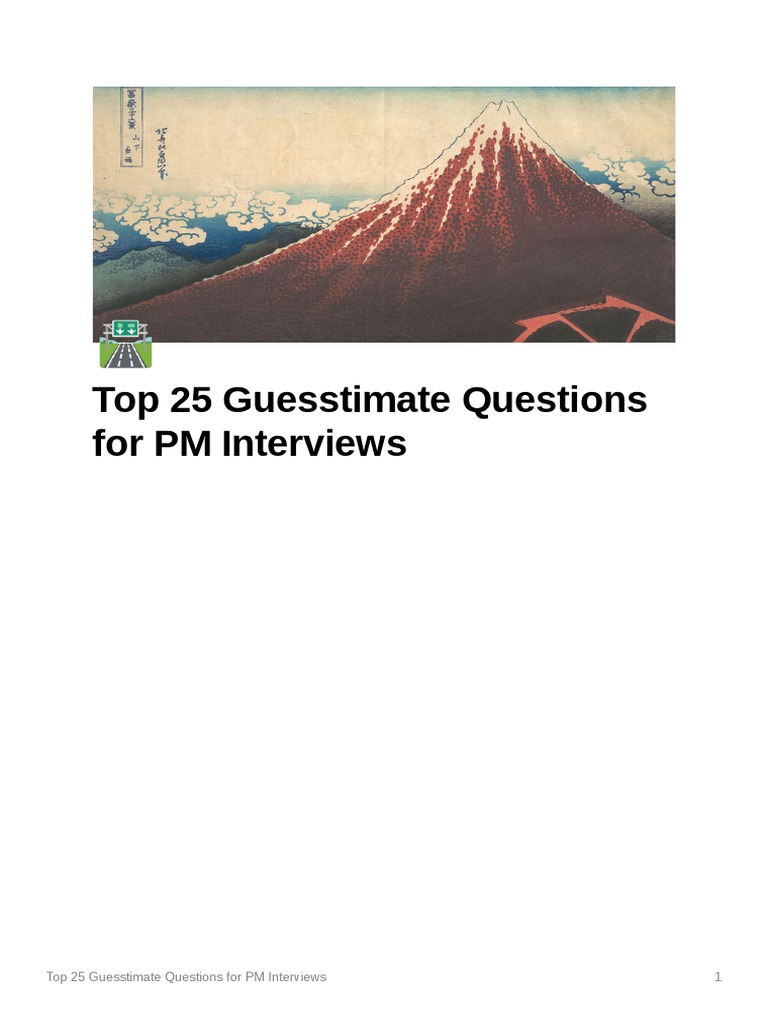 Top 25 Guesstimate Questions | PDF | Mobile App | Google Play
