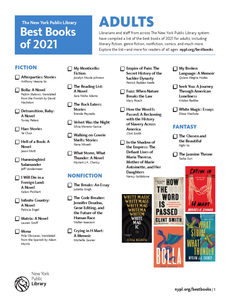 Adults Best Books 2021 - 1 | PDF | Public Library | Libraries