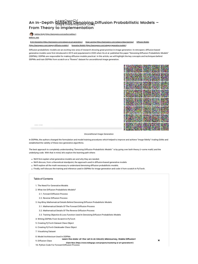 Denoising Diffusion Models Explained | PDF | Normal Distribution ...