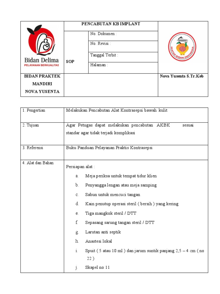 Pencabutan KB Implant | PDF