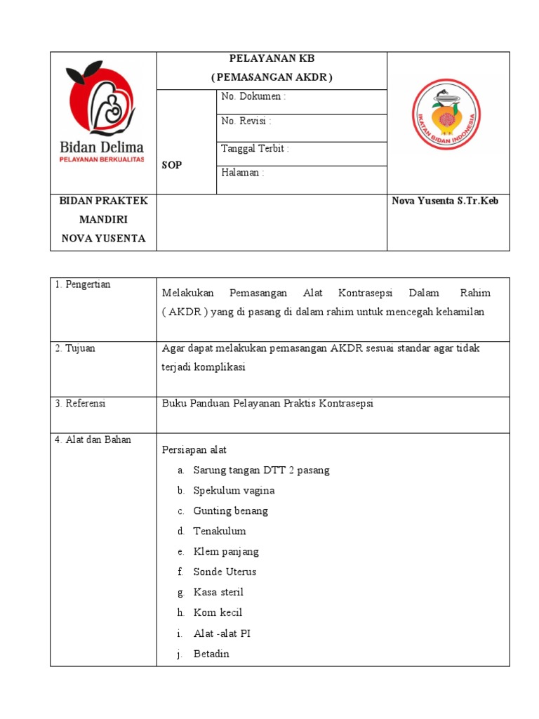 Pemasangan KB Akdr | PDF