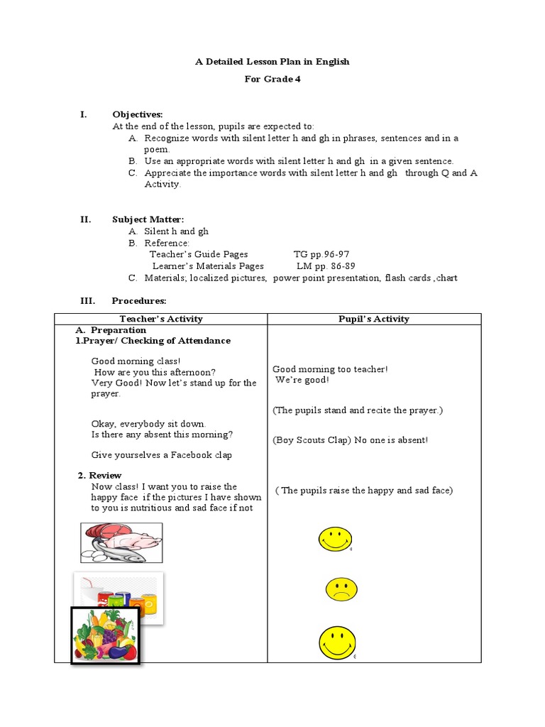 Grade 4 Silent Letters Lesson Plan | PDF | Teachers | Lesson Plan
