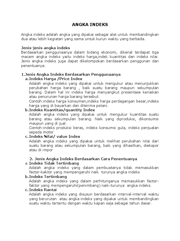 Panduan Lengkap Angka Indeks | PDF | Bisnis