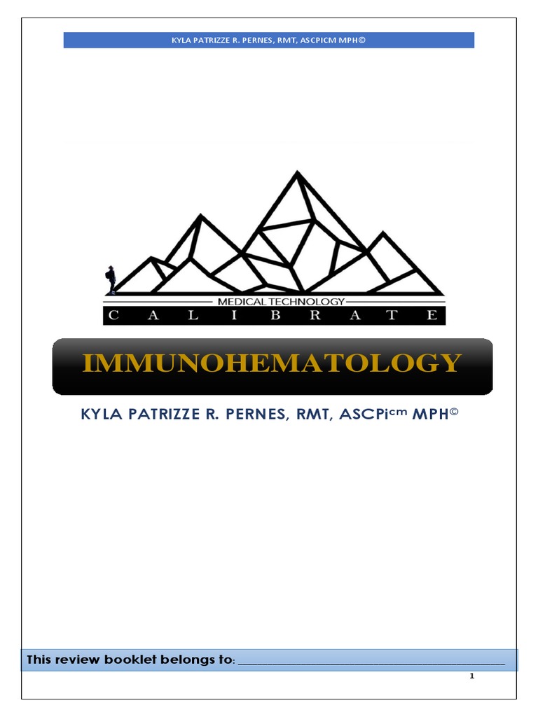 Immunohematology ASCPi Review Booklet (Part 1) | PDF | Blood Donation ...