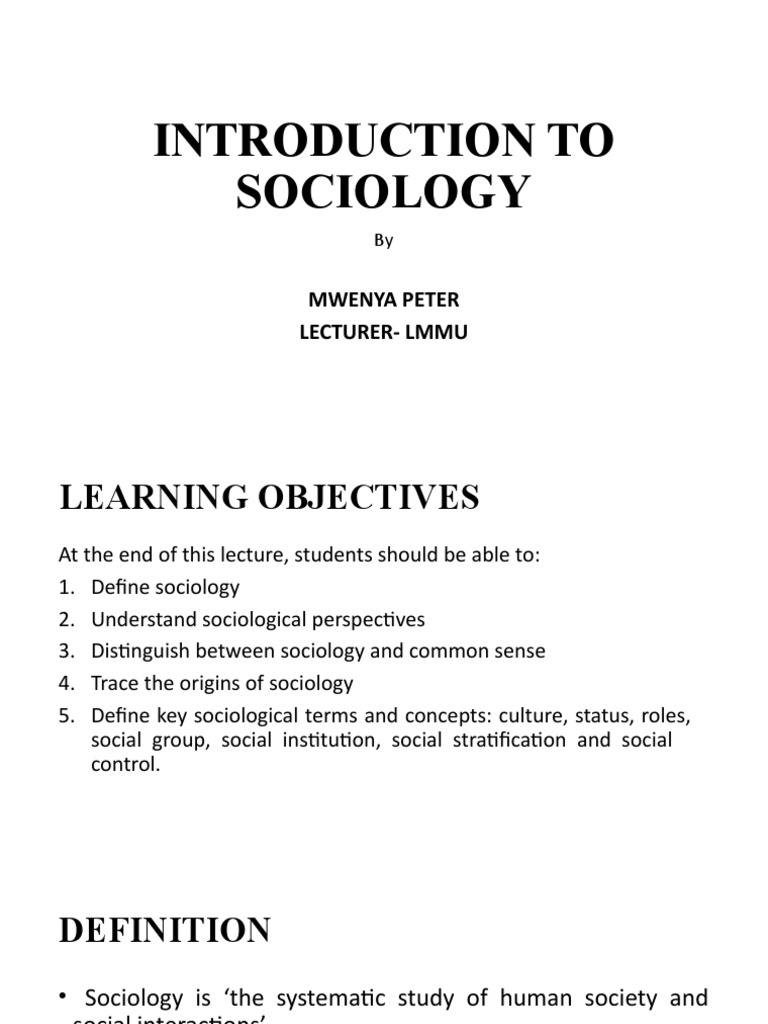 Introduction To Sociology | PDF | Sociology | Institution