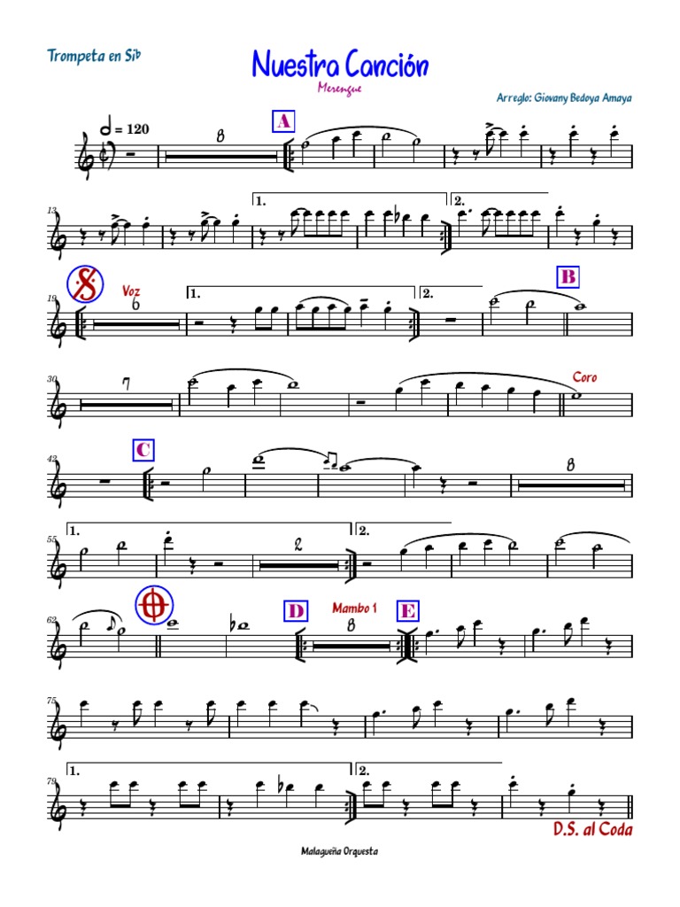 Nuestra Canción-Trompeta en Sib | PDF