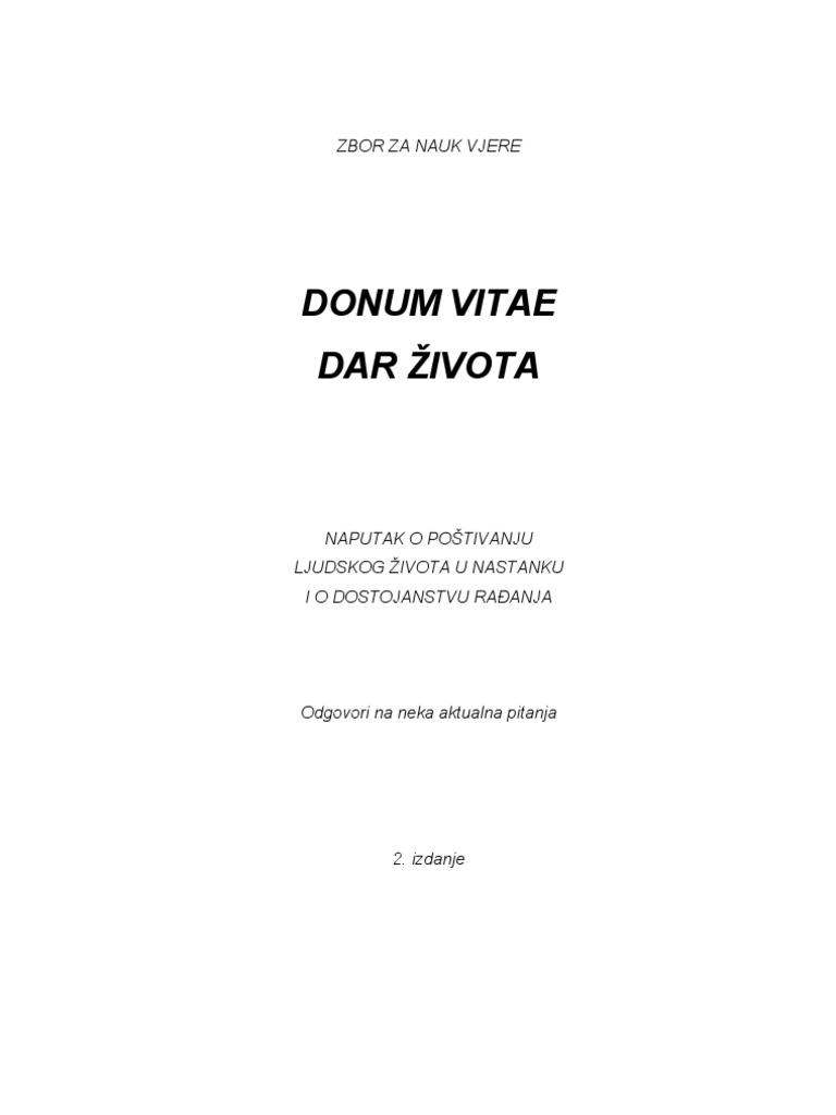 Donum Vitae - Dar Života | PDF