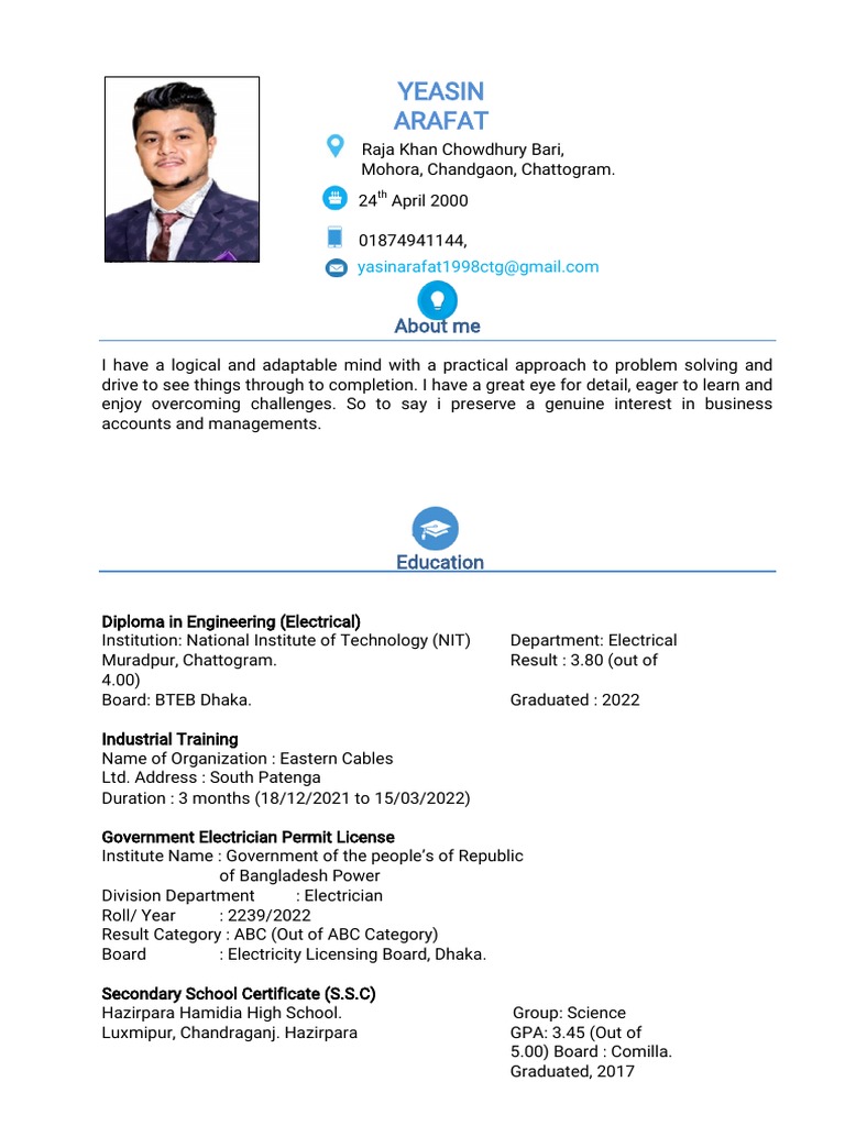 Yasin Arafat CV | PDF