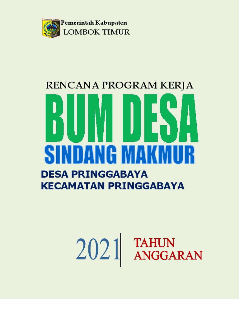 Rencana Kerja Program Bum Desa (Terbaru) | PDF