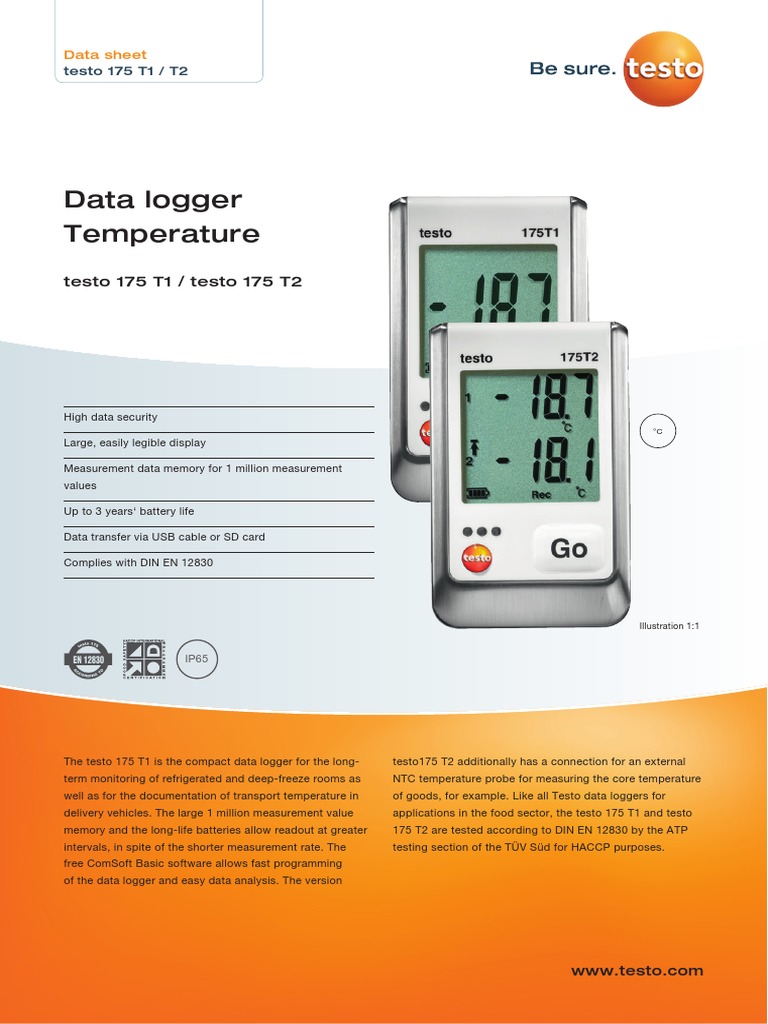 Testo-175-T1-T2-Data-sheet (8&9) Update | PDF | Usb | Calibration