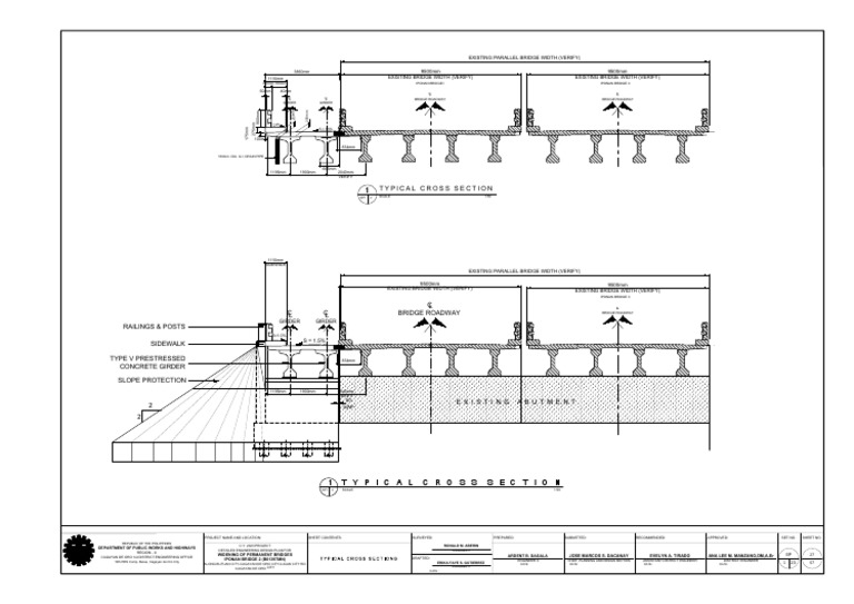 Typical Cross Section: Existing Parallel Bridge Width (Verify) | PDF ...