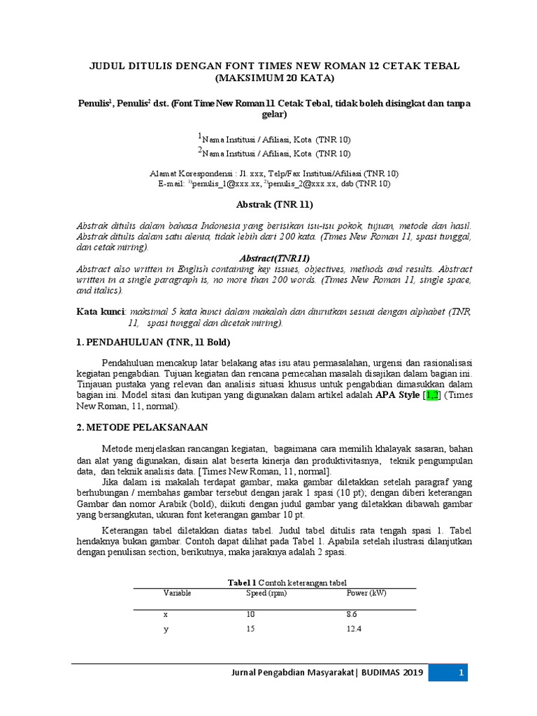 BUDIMAS Template | PDF