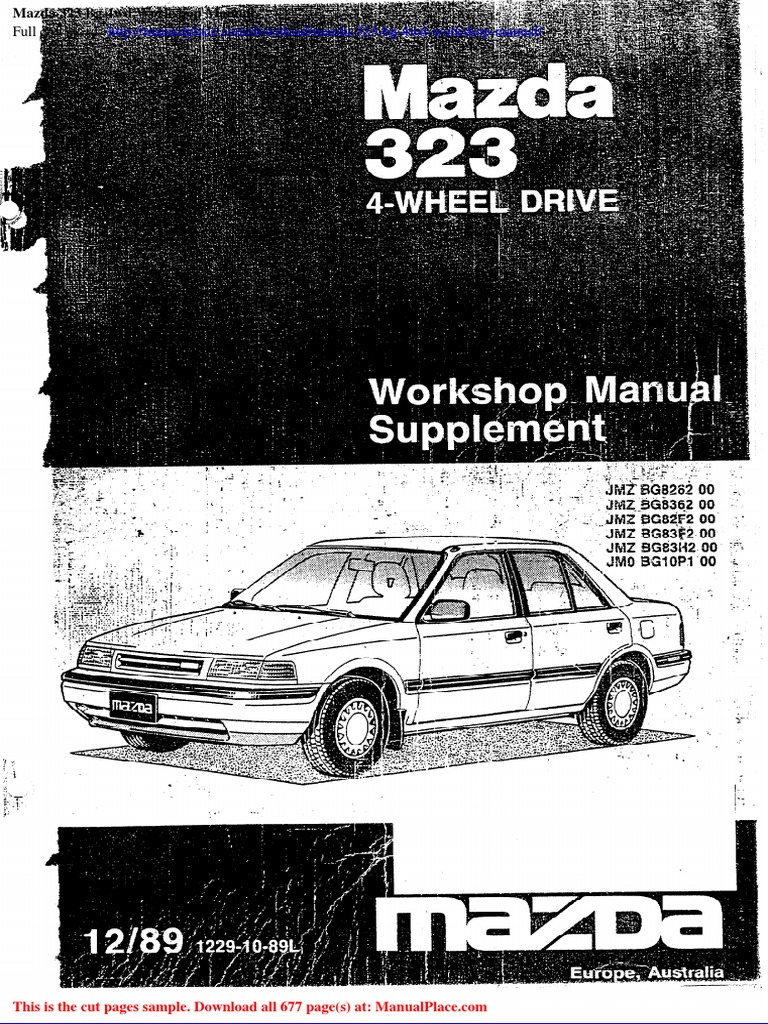 Mazda 323 Bg 4wd Workshop Manual Pdf Electrical Connector Voltage