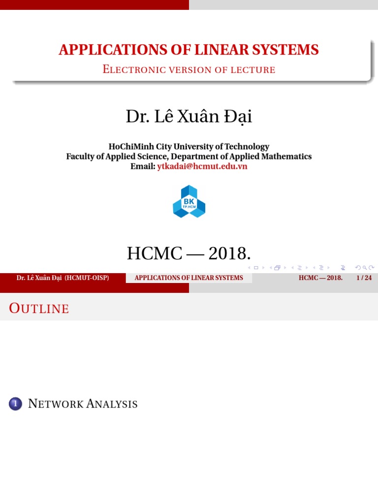 Application of System of Linear Equations 2018 | PDF | Electrical Network | Voltage
